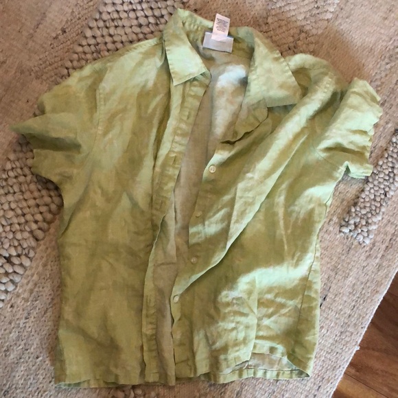 Pendleton | Tops | Vintage Pendleton Linen Green W Botanical Print Shirt | Poshmark